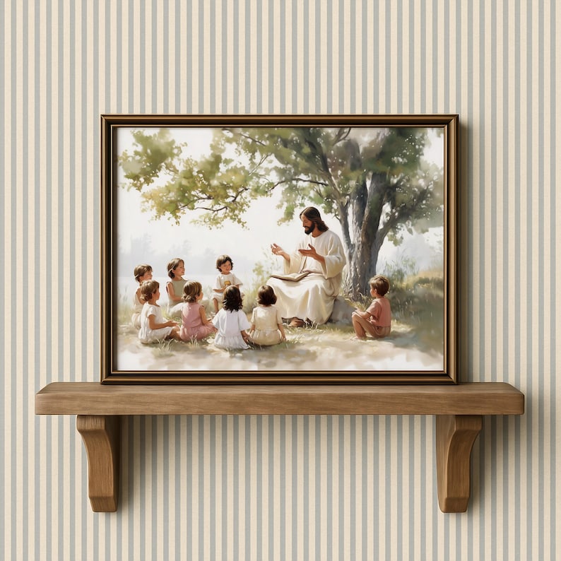 Jesus Teaching Children Art Print: Christian LDS Wall Decor (digital ...