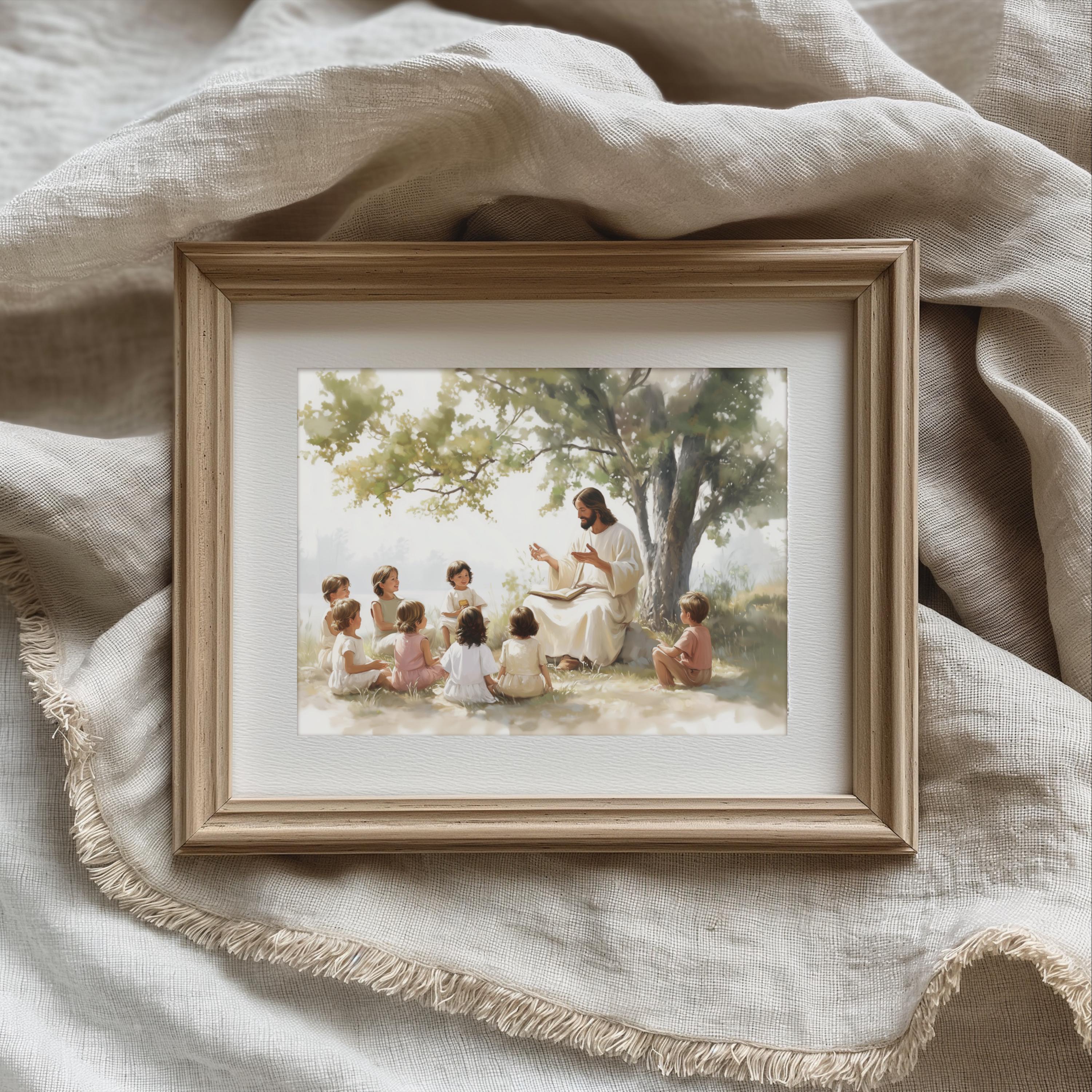 Jesus Teaching Children Art Print: Christian LDS Wall Decor (digital ...