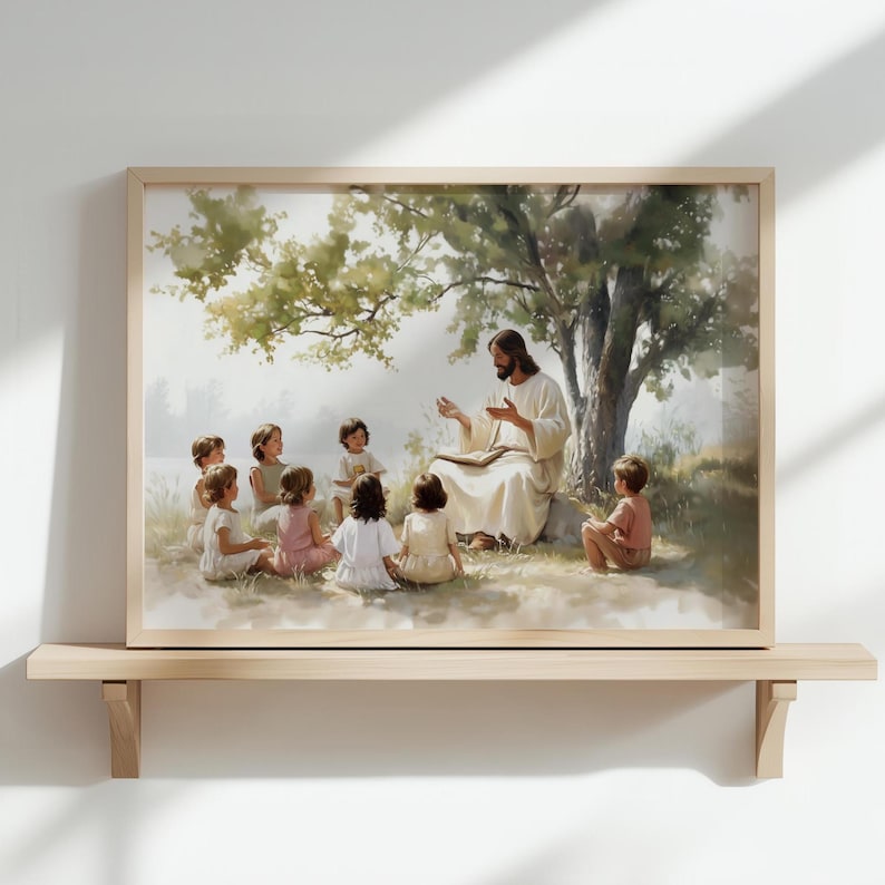 Jesus Teaching Children Art Print: Christian LDS Wall Decor (digital ...