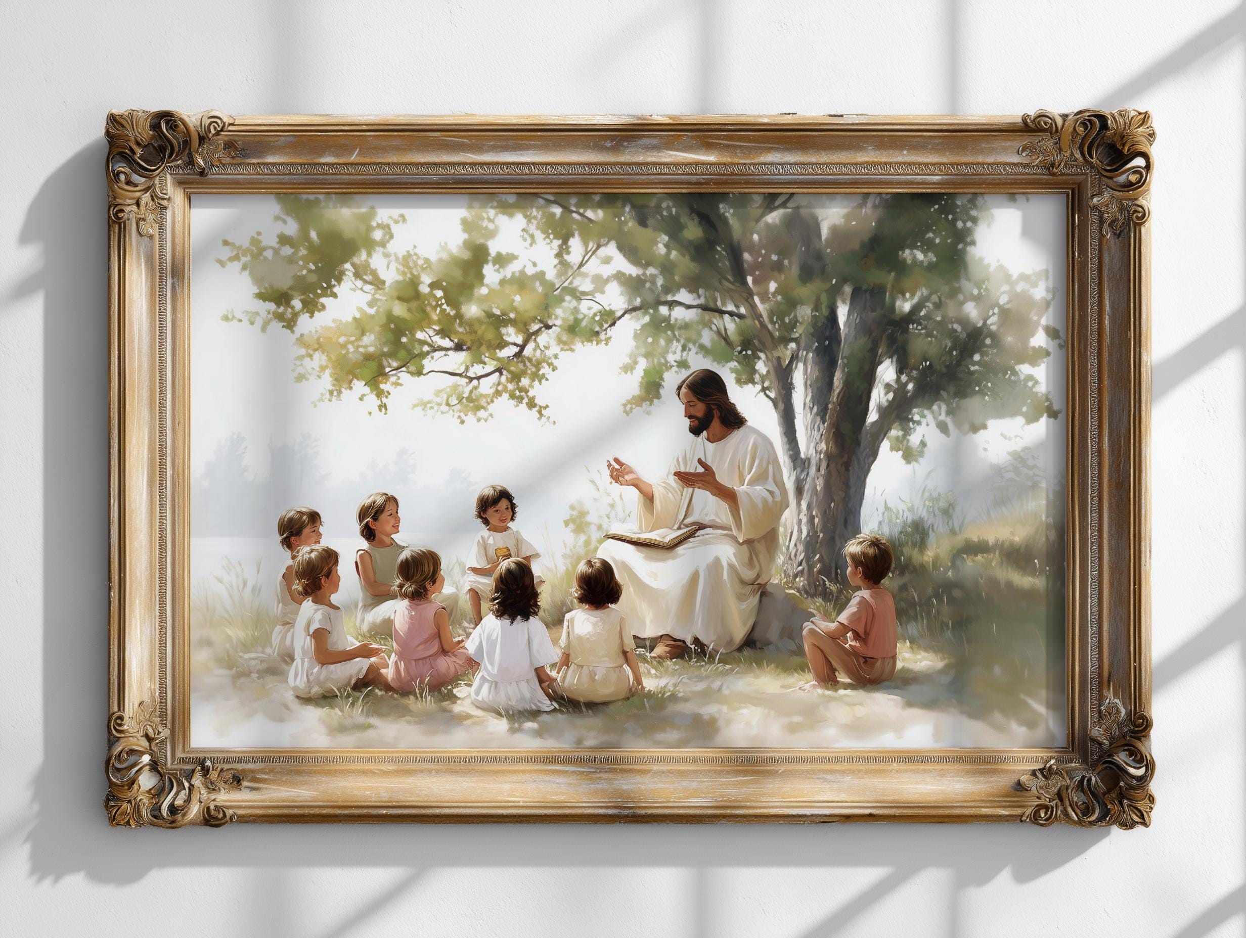 Jesus Teaching Children Art Print: Christian LDS Wall Decor (digital ...
