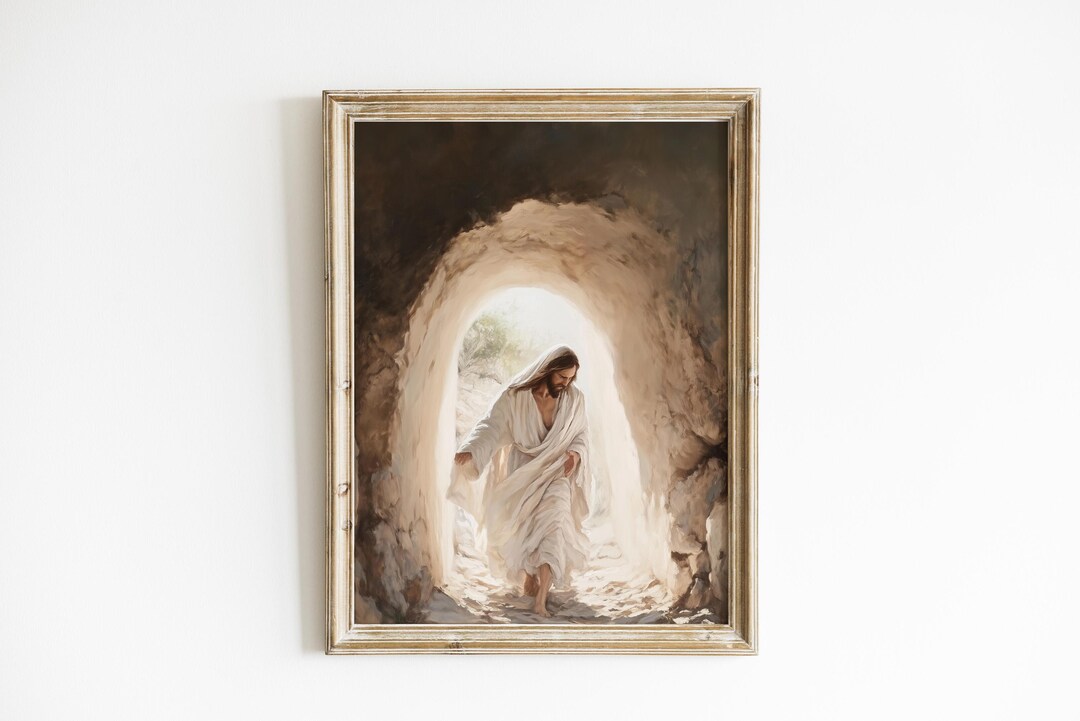 Jesus Christ Resurrection Art | Easter He is Risen Print | Bible Wall ...