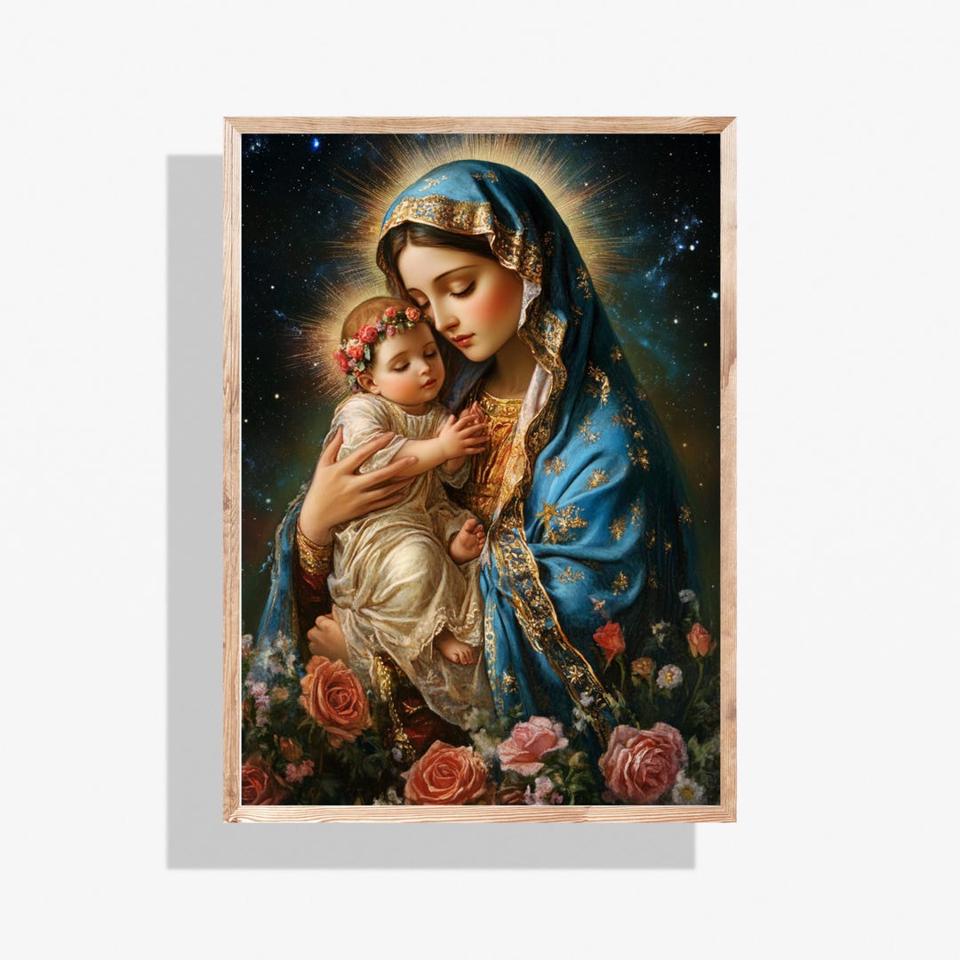 Mother Mary Print: Mary and Jesus Art (digital Download) - Etsy