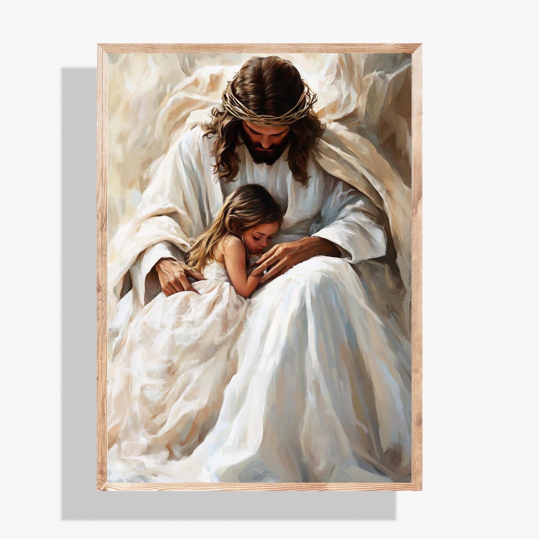 Jesus Embracing Child Wall Art, Christian Home Decor Digital Download ...