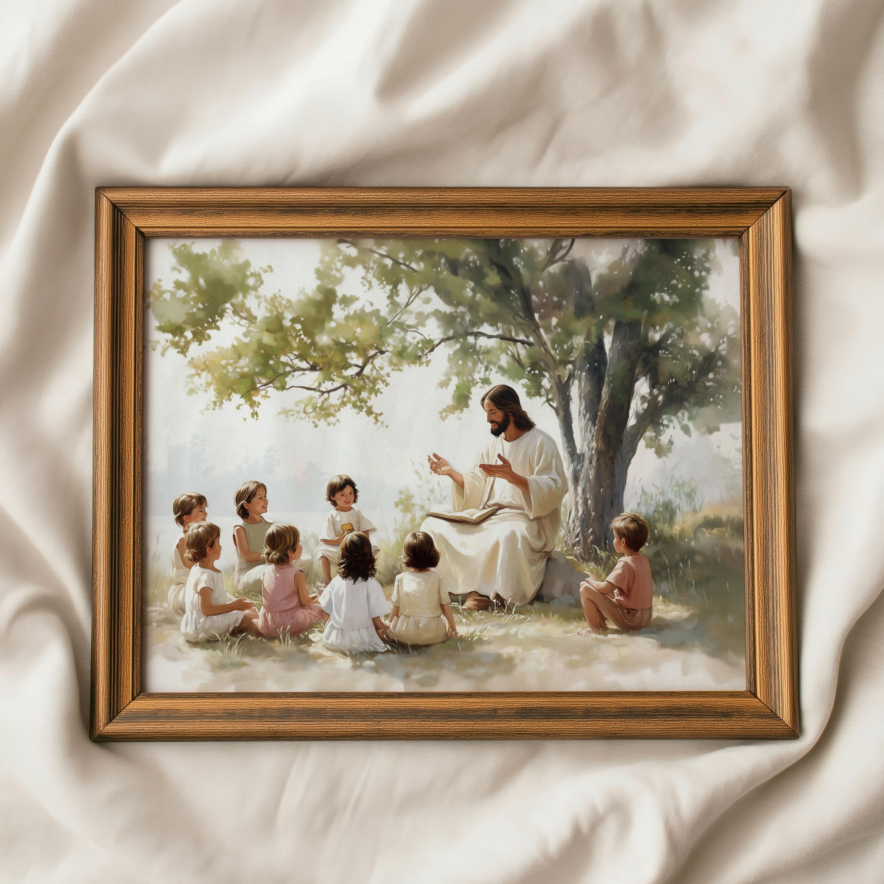 Jesus Teaching Children Art Print: Christian LDS Wall Decor (digital ...