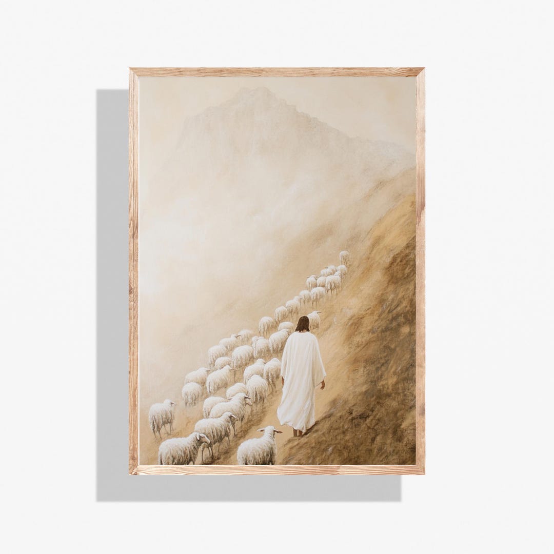 Jesus and the Lost Sheep Print, LDS Christian Wall Art, Religious Home ...