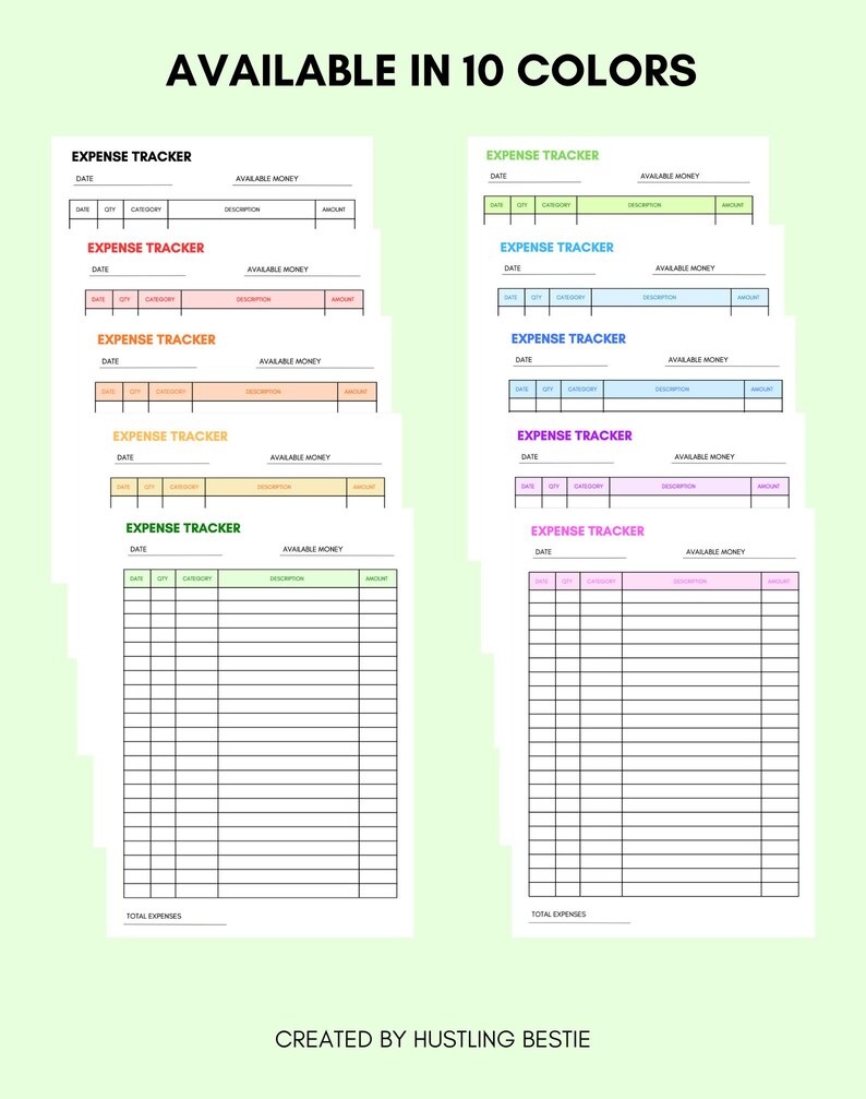 Expense Tracker Printable - Etsy