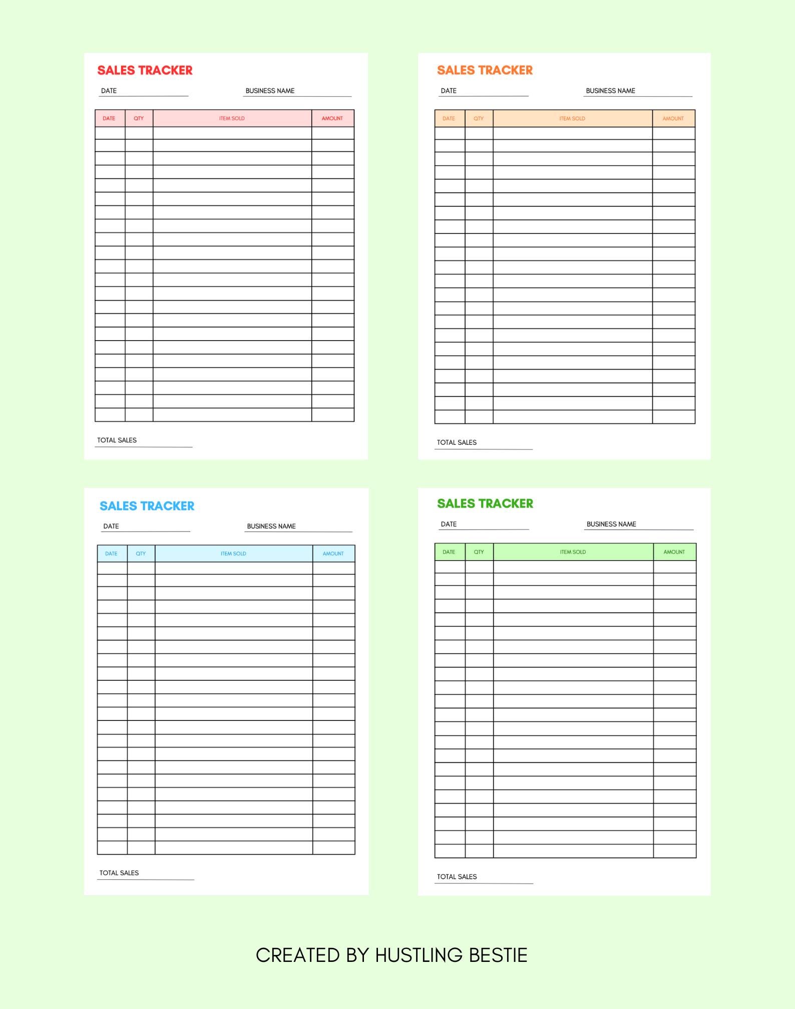 Sales Tracker Printable - Etsy