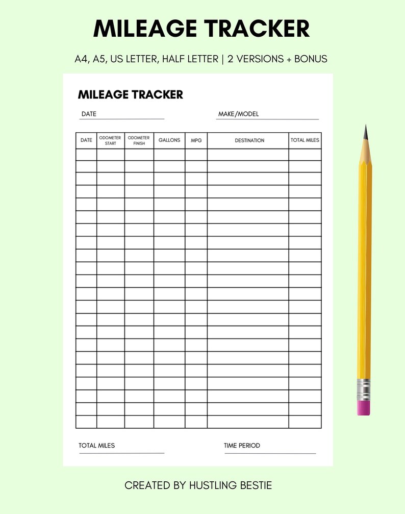 Mileage Tracker - Etsy