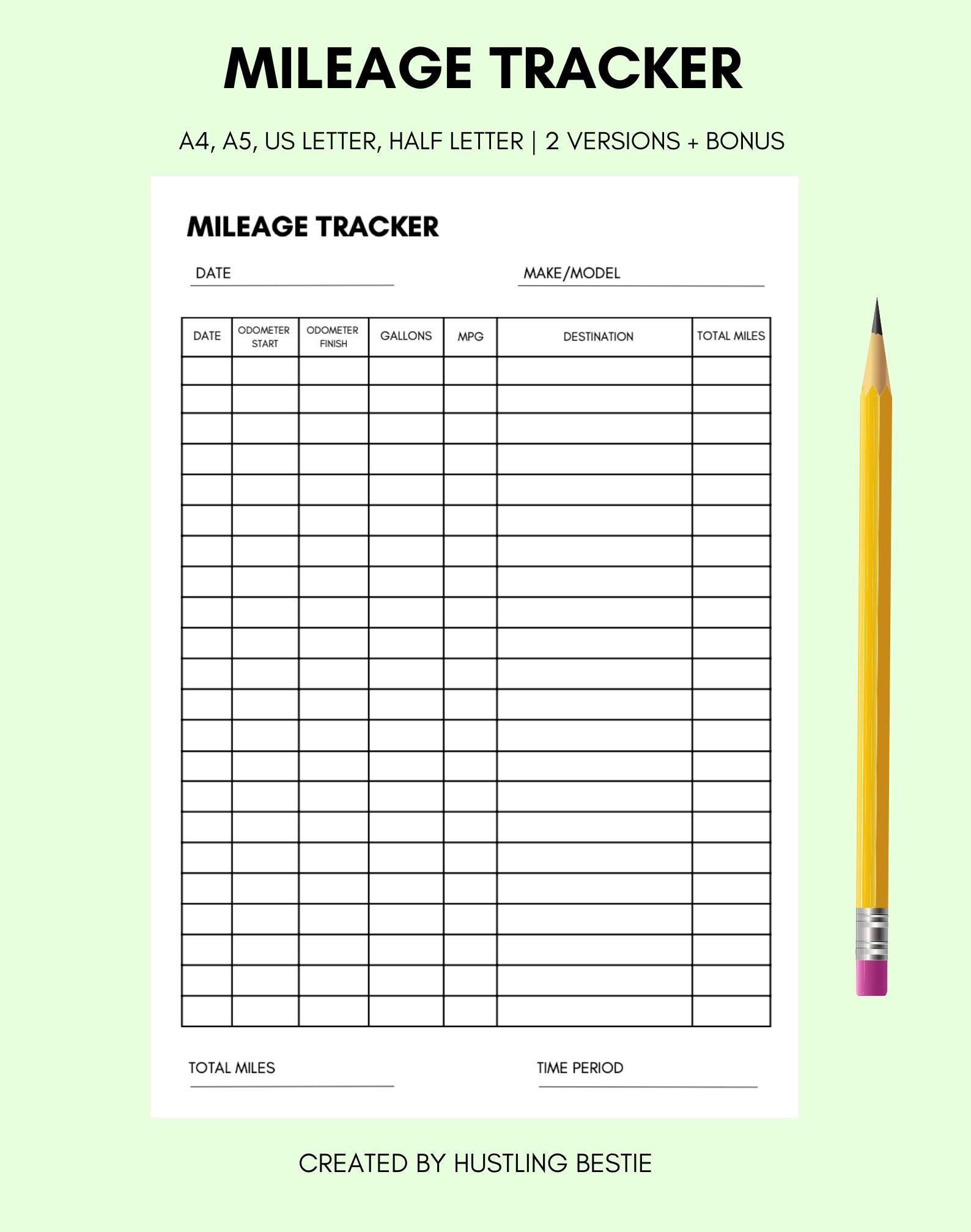 Mileage Tracker - Etsy