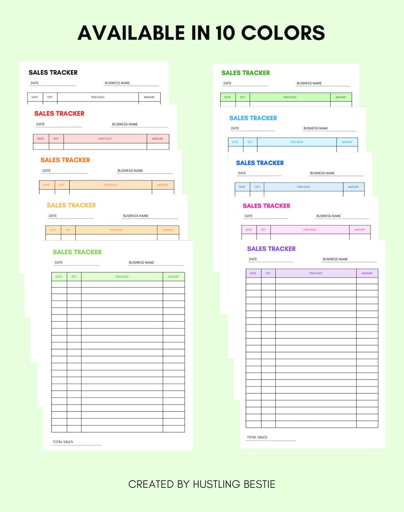 Sales Tracker Printable - Etsy
