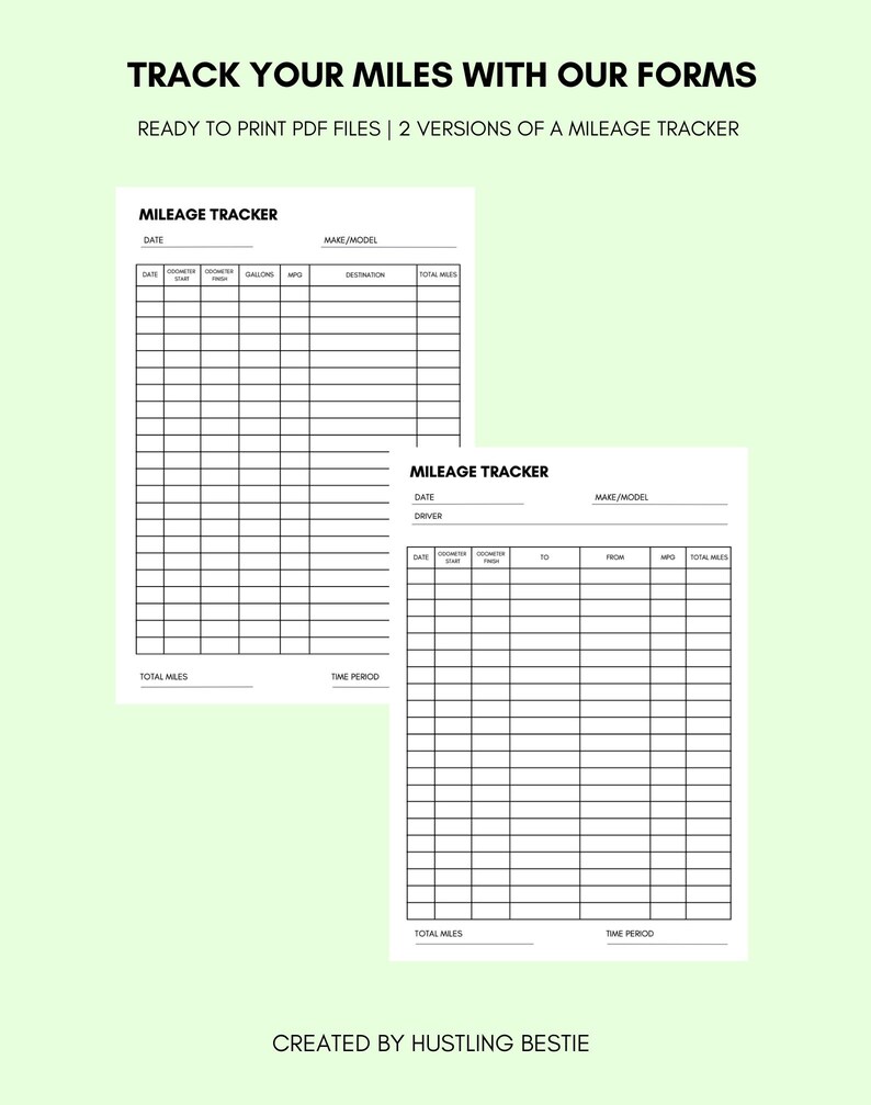 Mileage Tracker - Etsy