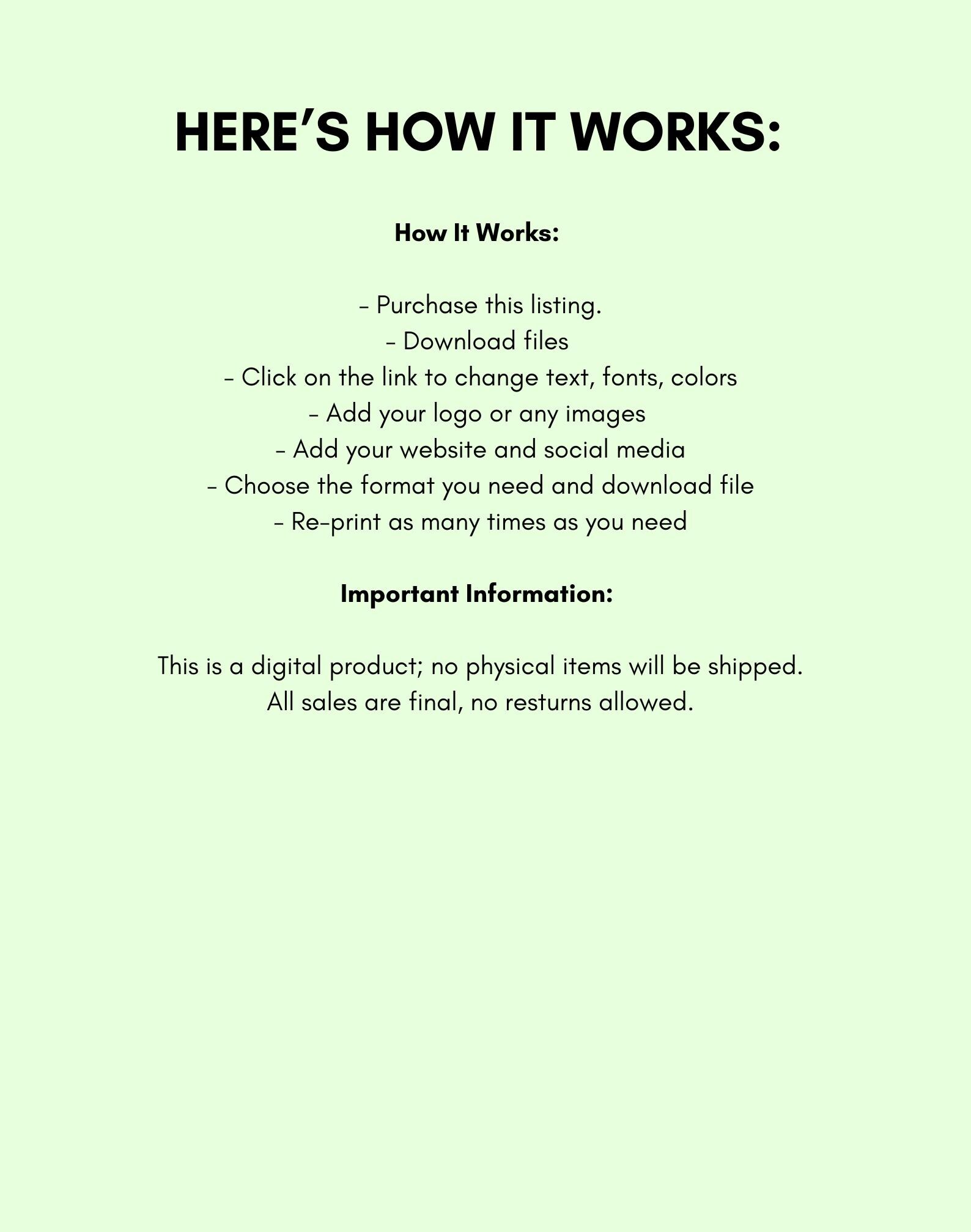 Order Form Template - Etsy