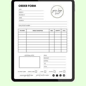 Order Form Template - Etsy