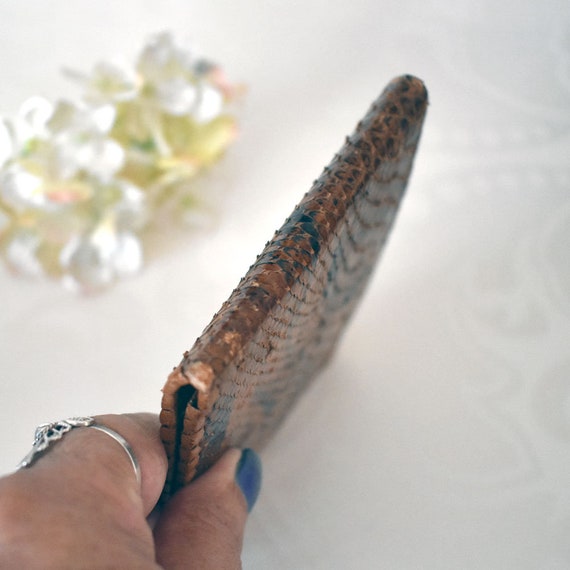 Vintage Wallet Snake Skin - Mid Century Snake Skin Bi… - Gem