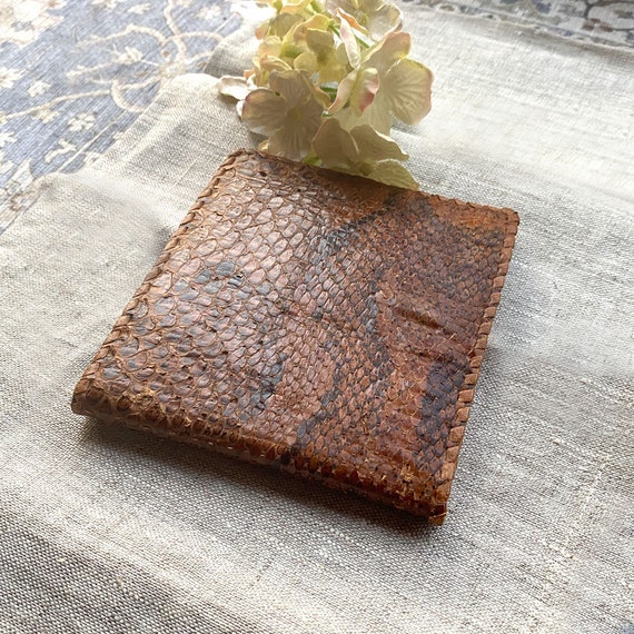 Vintage Wallet Snake Skin - Mid Century Snake Skin Bi… - Gem