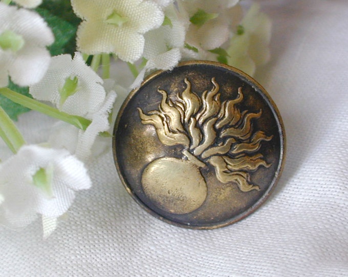 TW&W Paris Back Flaming Bomb Brass Button - Etsy