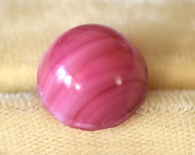 Glass Popper Button ~ 9/16" Pink Swirl Matte Glass Popper Button ...