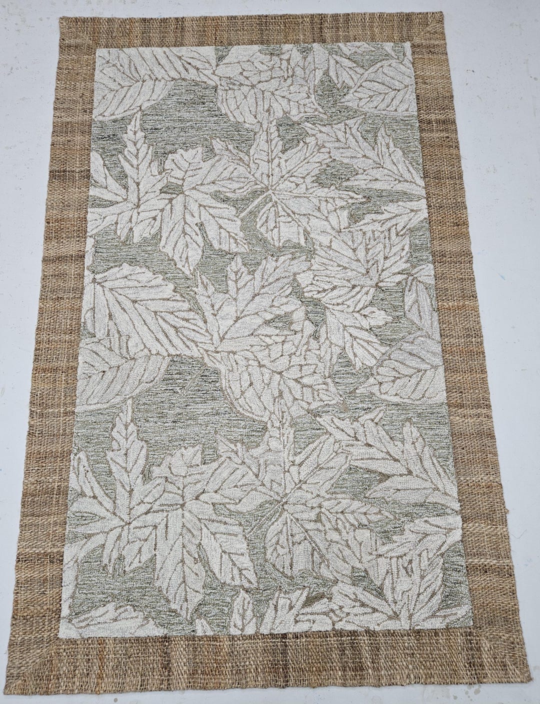 Natural Jute and Maple Leaf Pattern Area Rug / Runner - Etsy