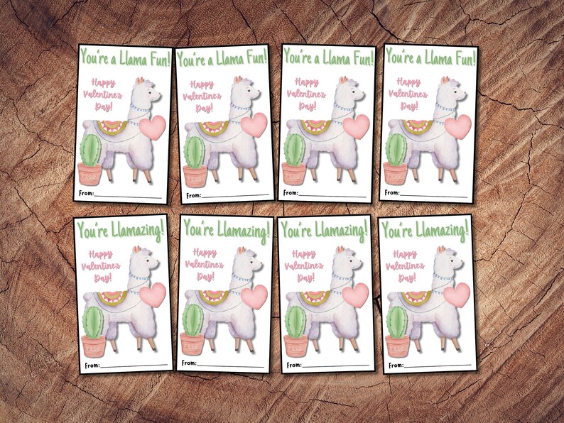 Llama Valentine Printable Cards: Perfect for Classroom Parties! DIY ...