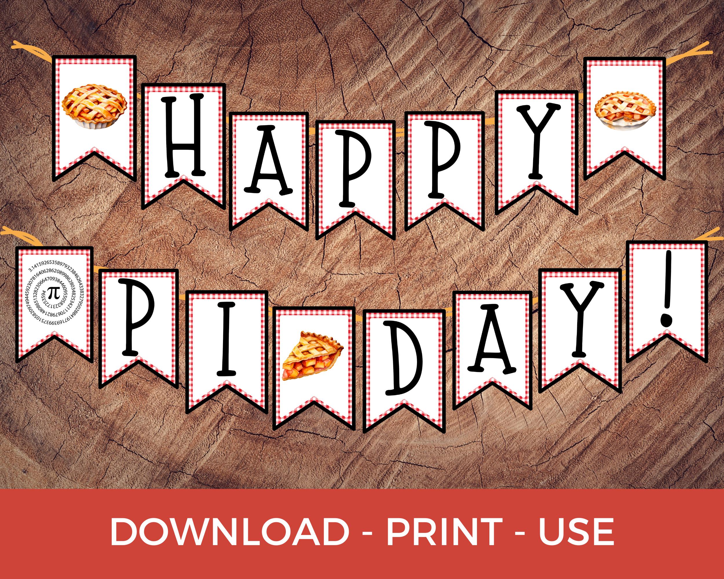 Pi Day Printable Decorations, Pi Day Party Banner Printables, Classroom ...
