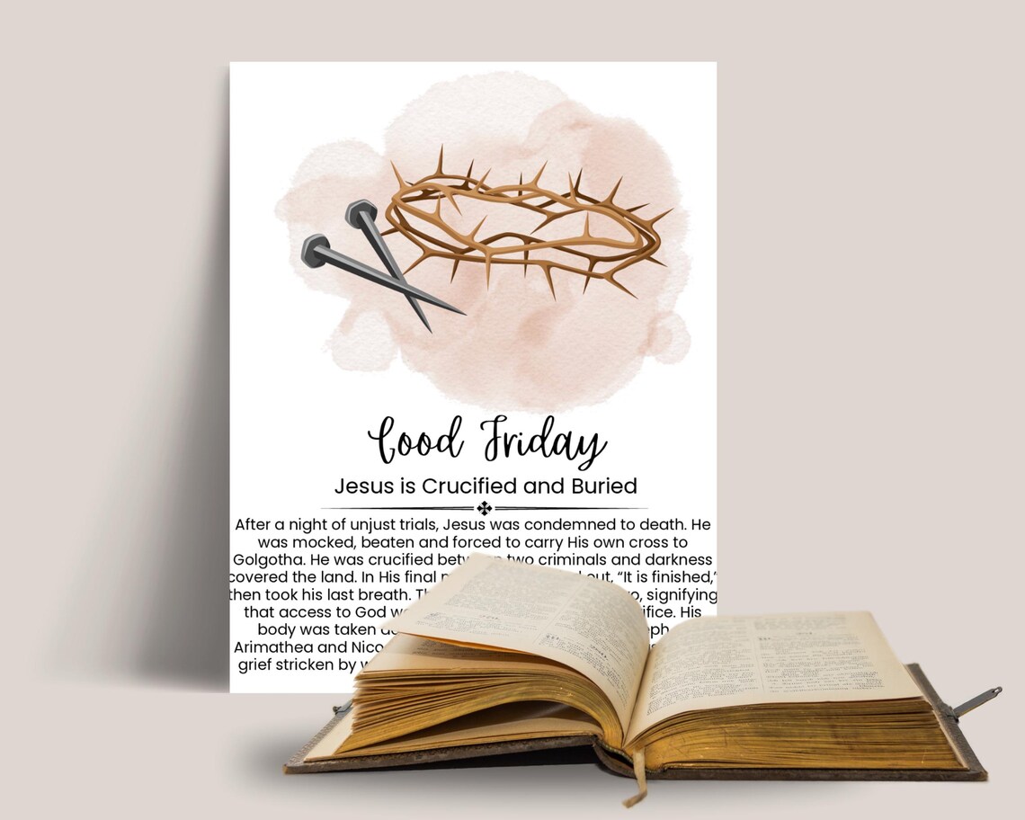 Holy Week Story Cards Printable, Easter Devotional for Kids (digital ...