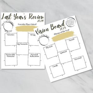 2025 Goal Planning: New Years Resolution & Year in Review Printable ...