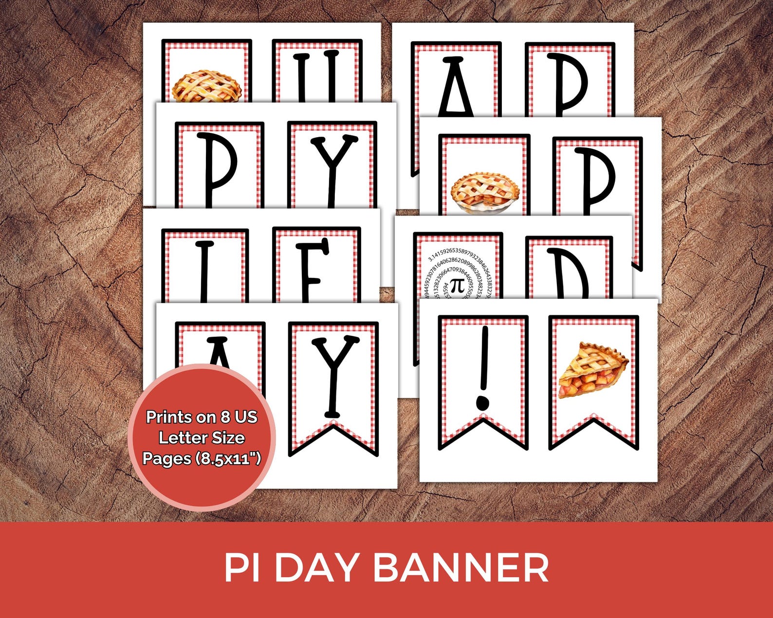 Pi Day Printable Decorations, Pi Day Party Banner Printables, Classroom ...