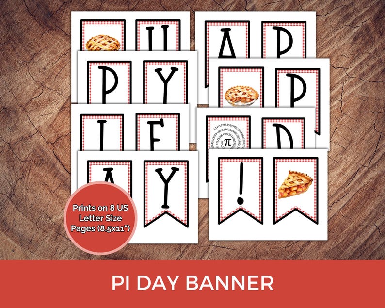 Pi Day Printable Decorations, Pi Day Party Banner Printables, Classroom ...