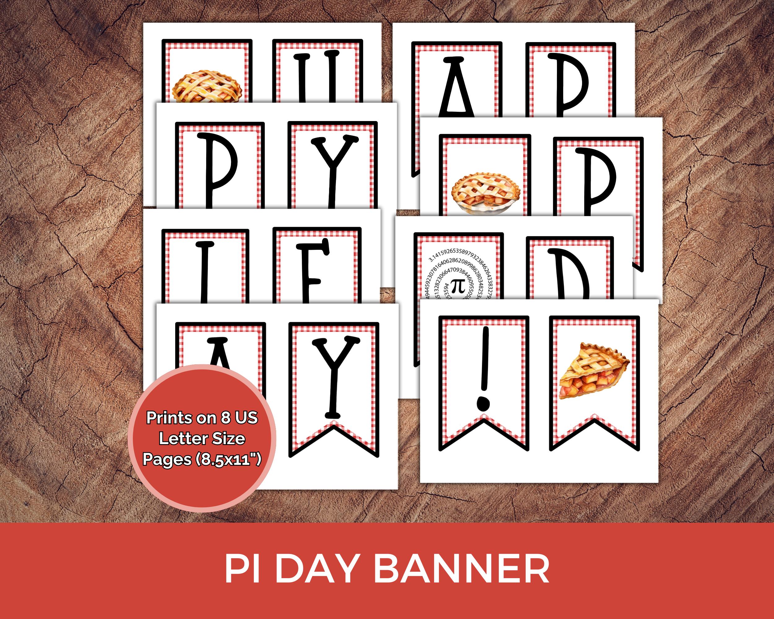 Pi Day Printable Decorations, Pi Day Party Banner Printables, Classroom ...