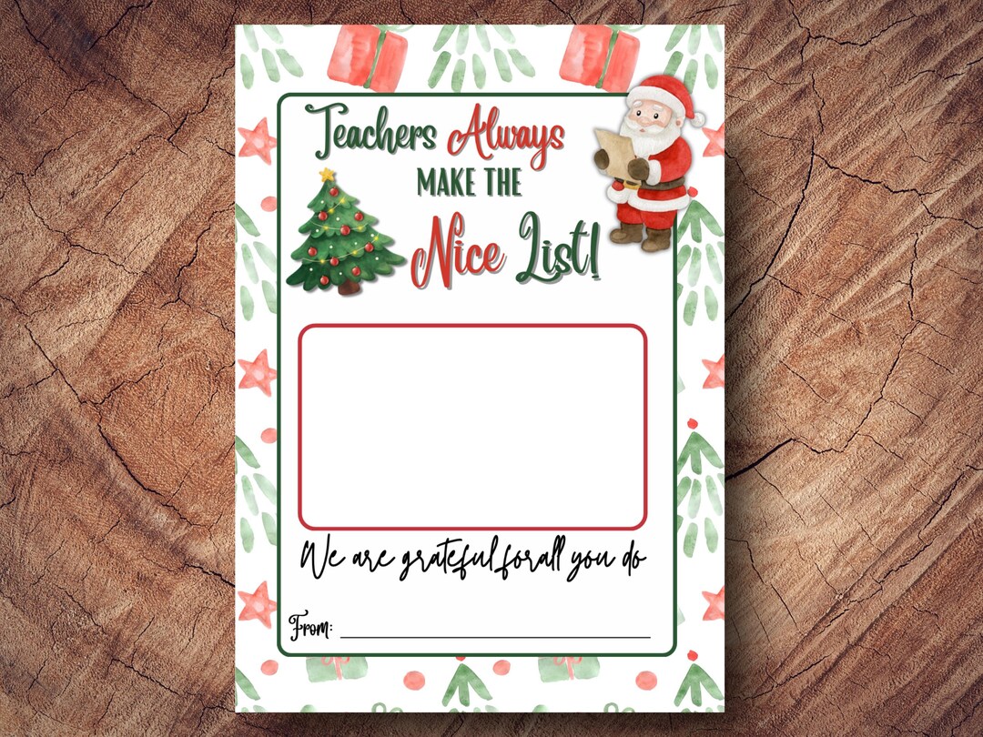 Christmas Teacher Gift Card Holder, Printable Teacher Christmas Gift ...
