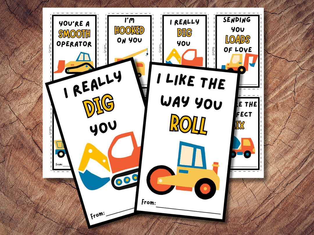 Kids Truck Valentines Day Cards, Preschool Valentines for Classroom ...