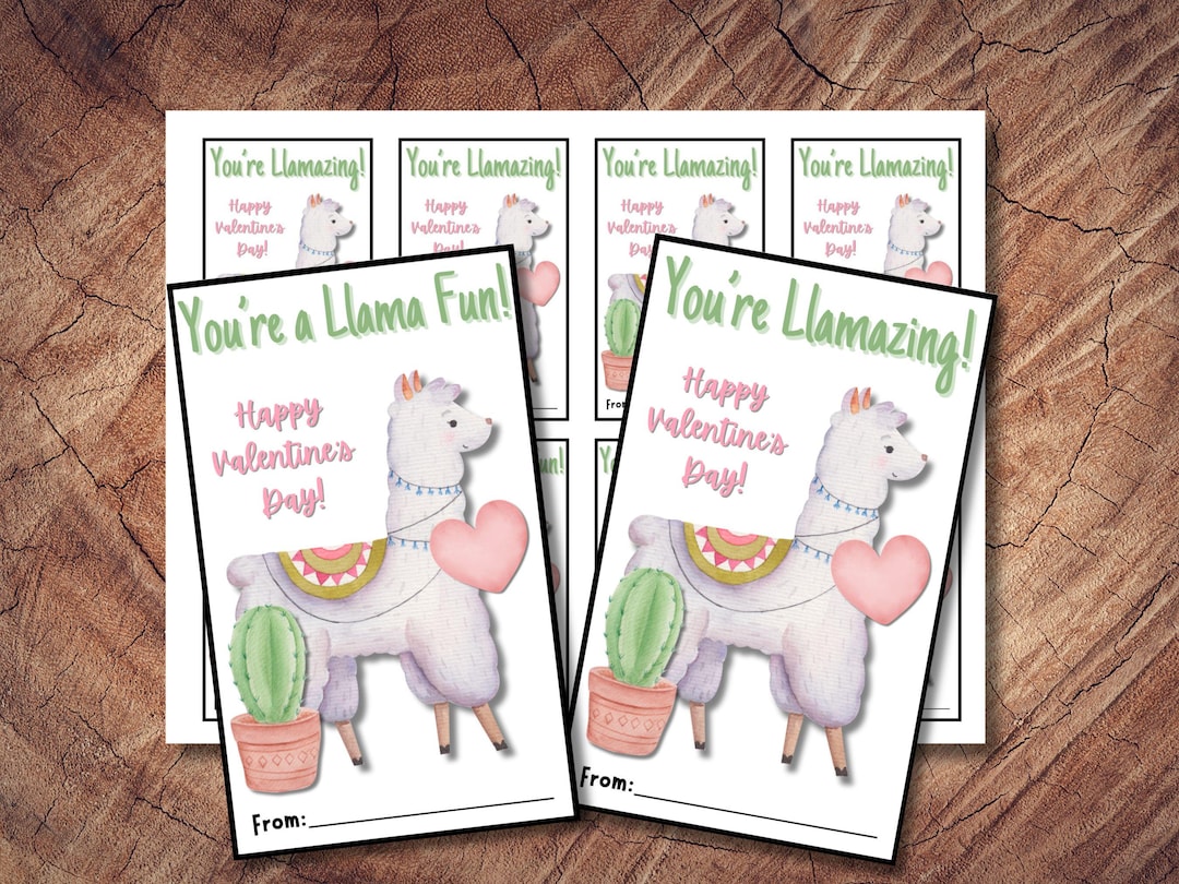 Llama Valentine Printable Cards: Perfect for Classroom Parties! DIY ...