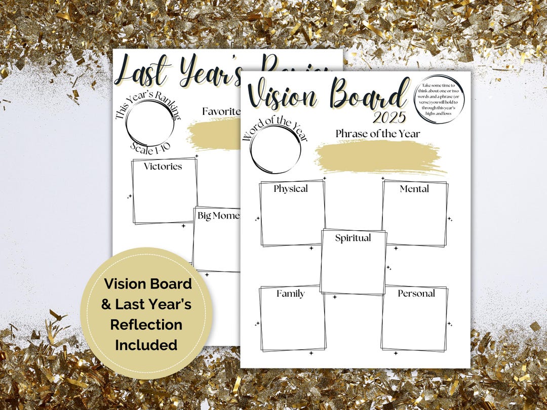 2025 Goal Planning: New Years Resolution & Year in Review Printable ...