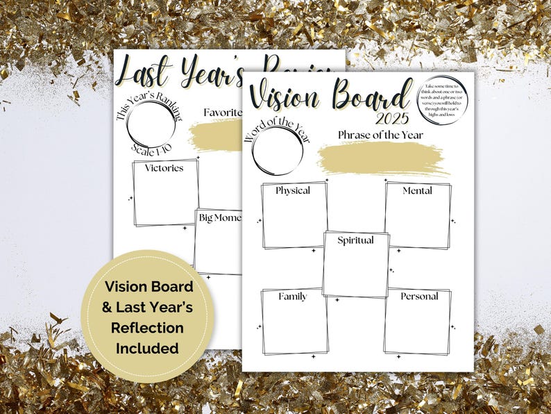 2025 Goal Planning: New Years Resolution & Year in Review Printable ...