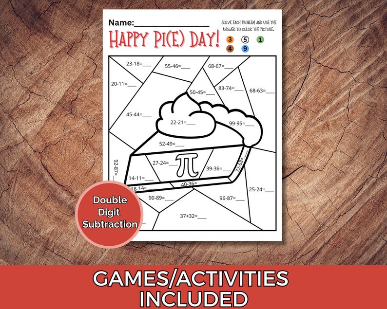 Pi Day Activity Bundle, Classroom Activity, Printable Games (PDF ...