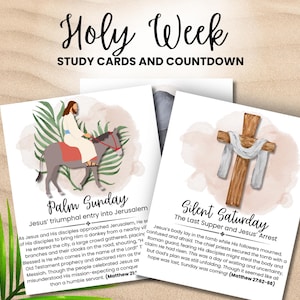 Holy Week Story Cards Printable, Easter Devotional for Kids (digital ...