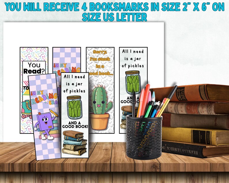 Fun Bookmarks Printable Bookmark Set for Kids, Gifts for Bookish Kids ...