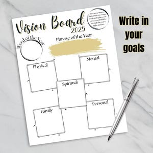2025 Goal Planning: New Years Resolution & Year in Review Printable ...