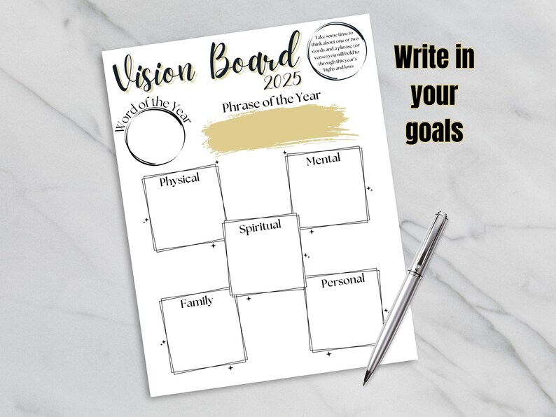 2025 Goal Planning: New Years Resolution & Year in Review Printable ...