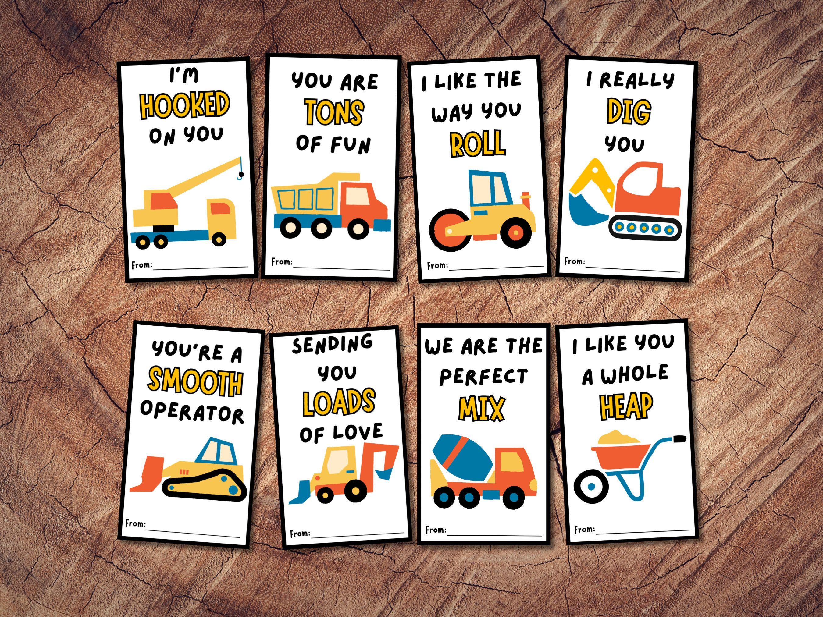 Kids Truck Valentines Day Cards, Preschool Valentines for Classroom ...