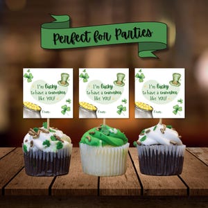 St Patricks Day Printable Tags, Shamrock Coworker Gift Tag, Lucky to Be ...