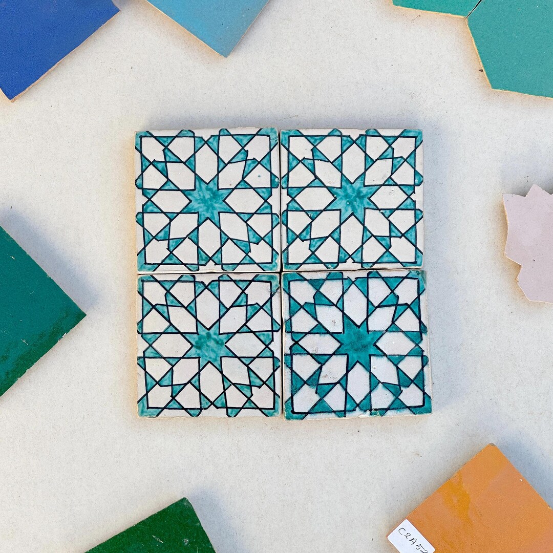 Custom 4" X 4" Handpainted Pottery Tiles - Handmade White Clay Tiles ...