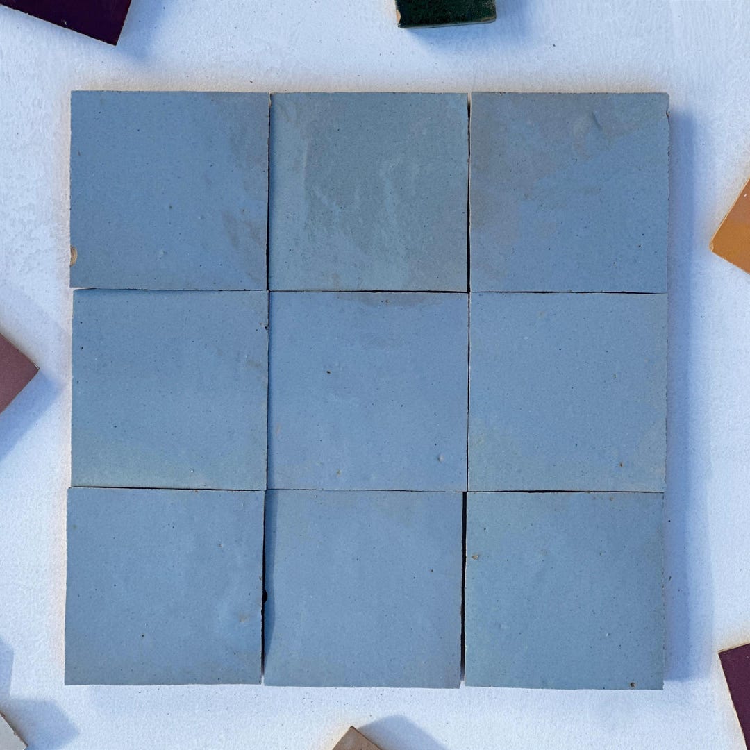 Handcrafted Slate Gray Zellige Tiles: Moroccan 4"x4" Wall & Floor - Etsy