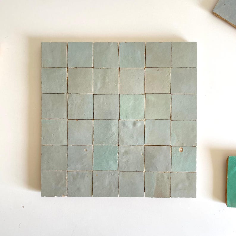 2" X 2" Seafoam Green Zellige Tiles – Handcrafted Mosaic Wall & Floor ...