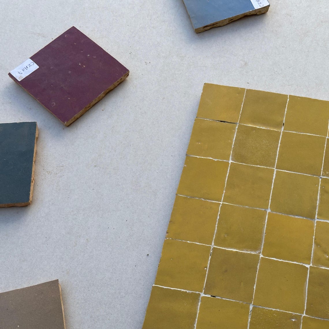 Mustard Yellow 2x2 Zellige Tiles - Etsy