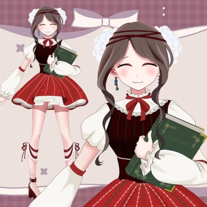 Girl Holding a Book【vtuber Model】【vts-compatible】【live2d Model】【limited ...