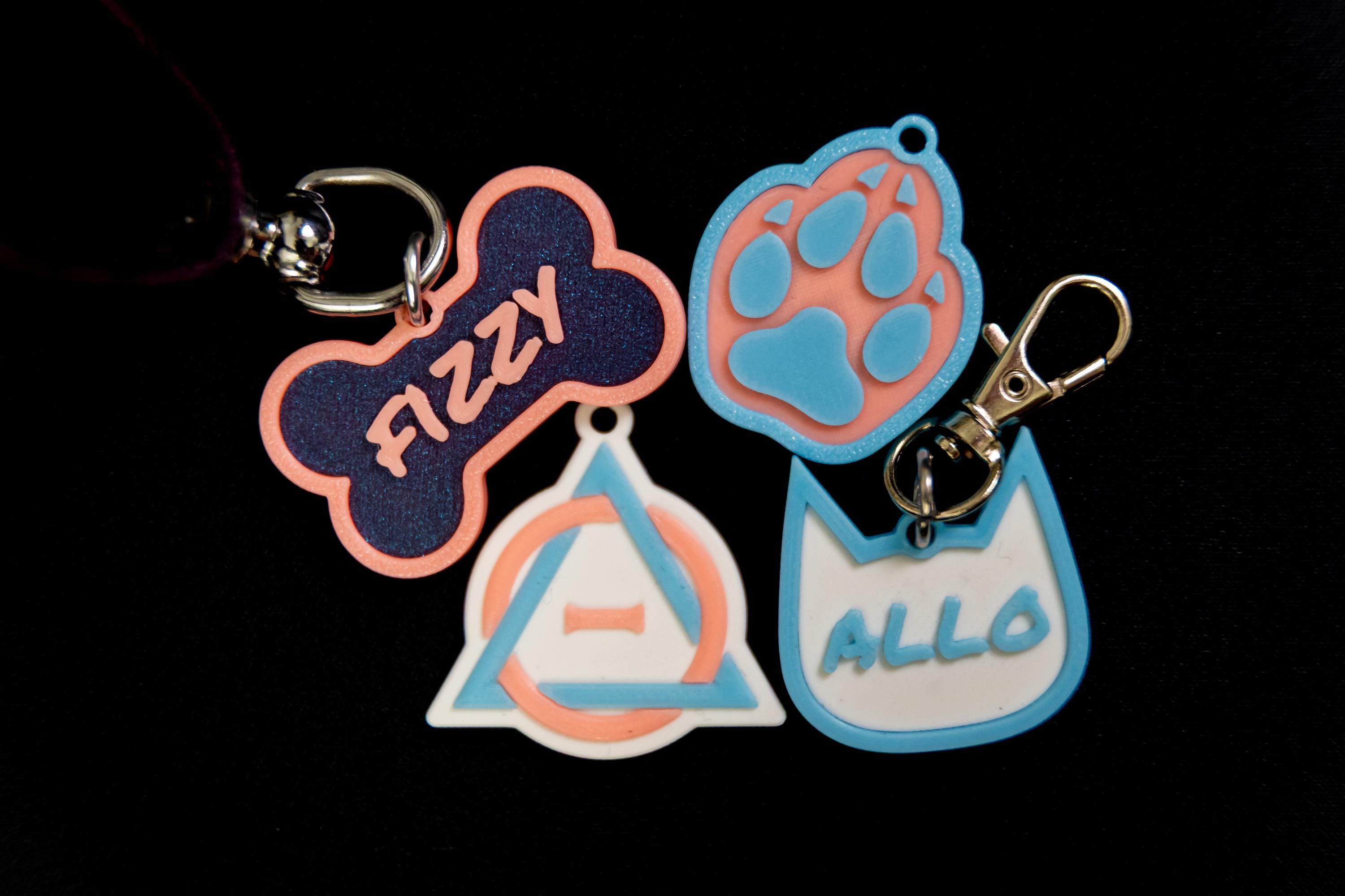 Bone Fursuit Collar Tag - NFC Enabled Glow in the Dark Dog Tag - Custom ...