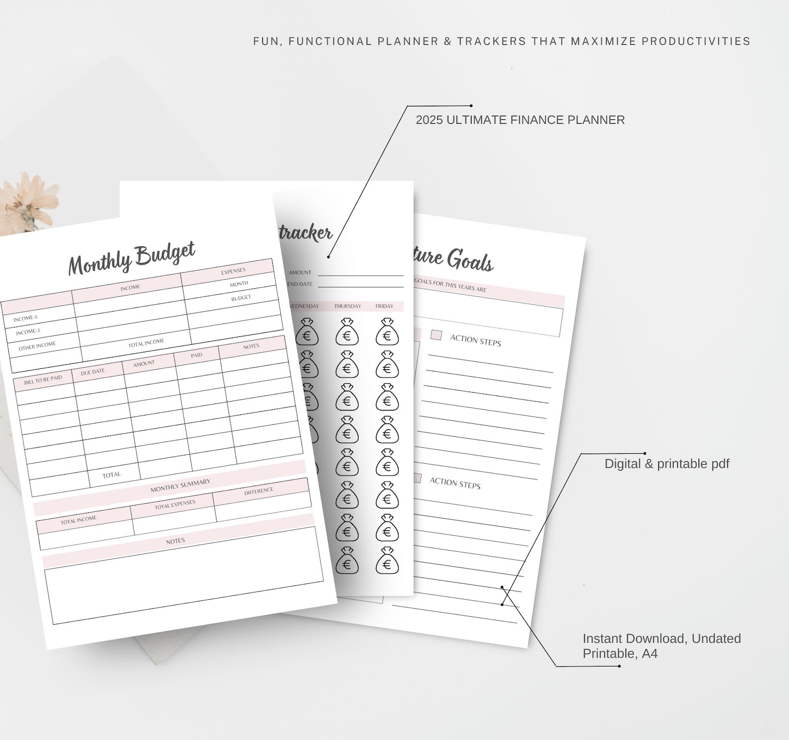 Budget Planner Bundle: Monthly Expense Tracker (digital Download) - Etsy