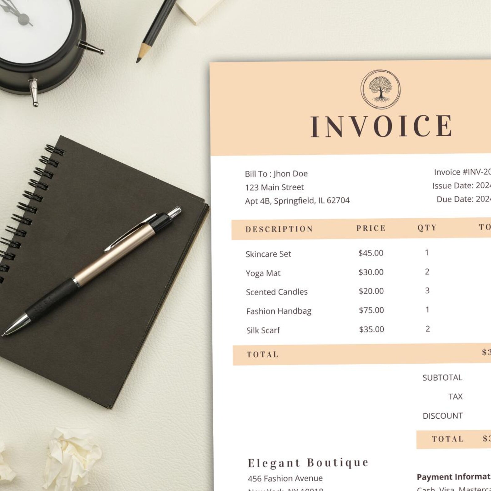 Probill Invoice Template, Professional Billing Form, Customizable ...