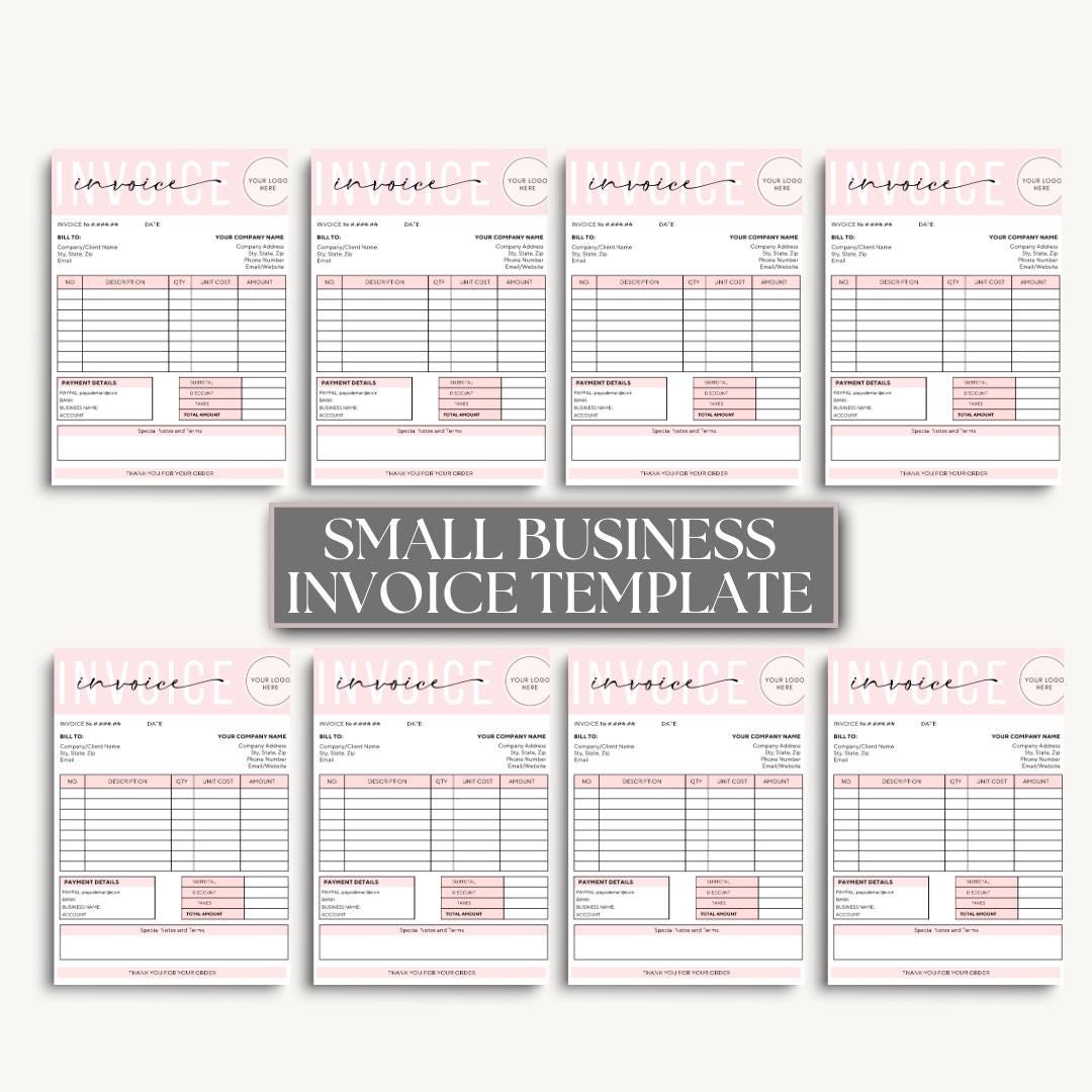 Small Business Invoice Template: Customizable Billing Form (canva ...